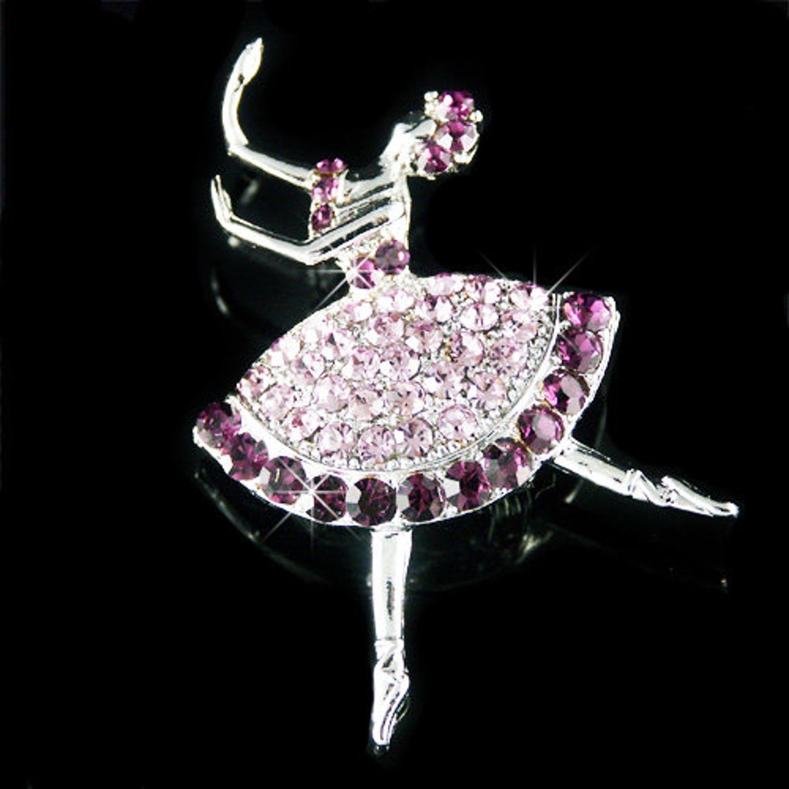 Swarovski Crystal Rainbow Ballerina Brooch Ballet Dance Girl Dancer Pin ...