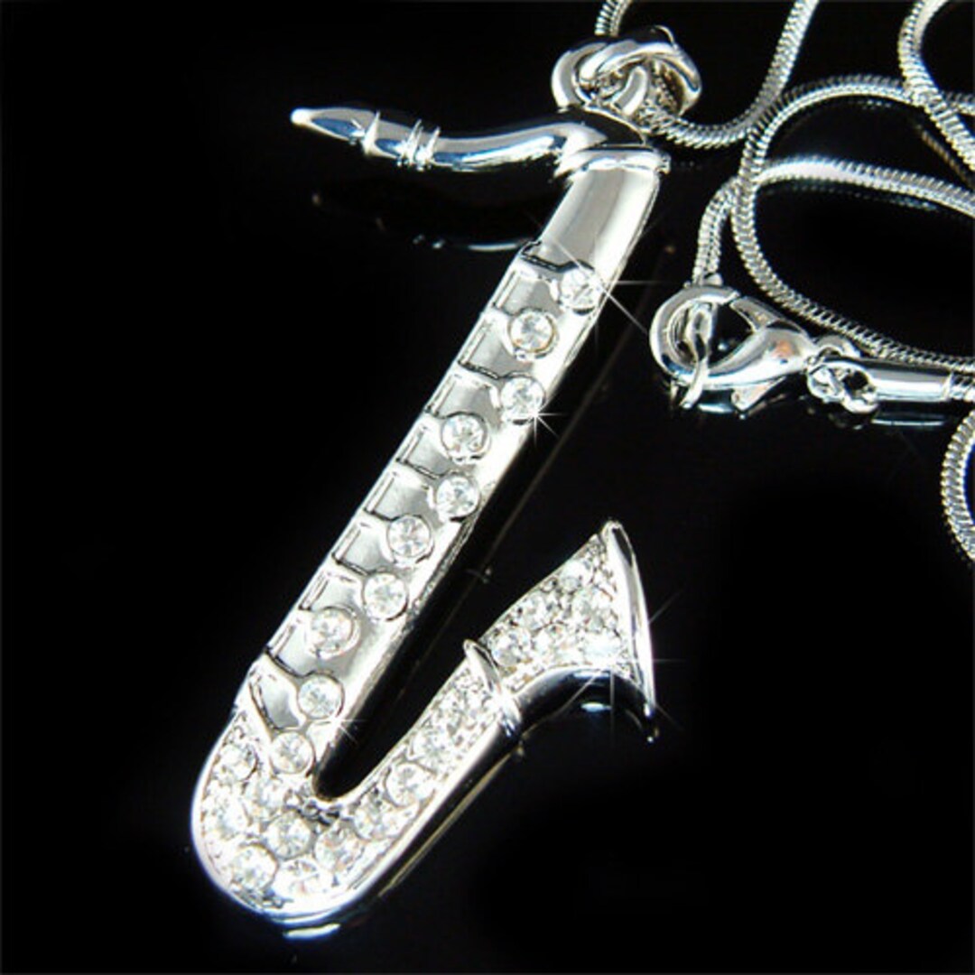 Swarovski Crystal TENOR ALTO Sax SAXOPHONE Charm Pendant Music Musical ...