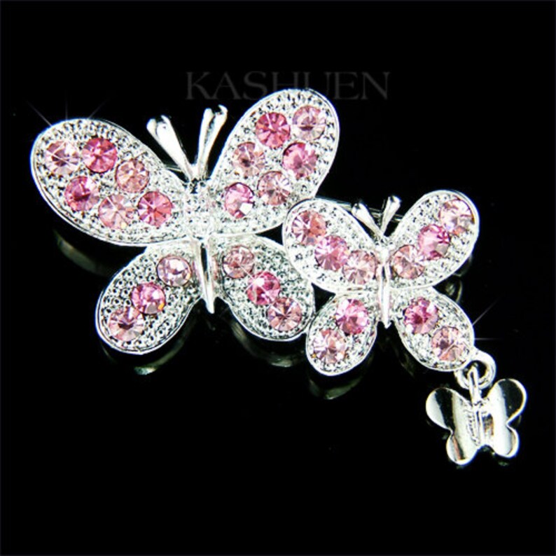 Swarovski Crystal Pink BUTTERFLY Grandma Mother Daughter - Etsy