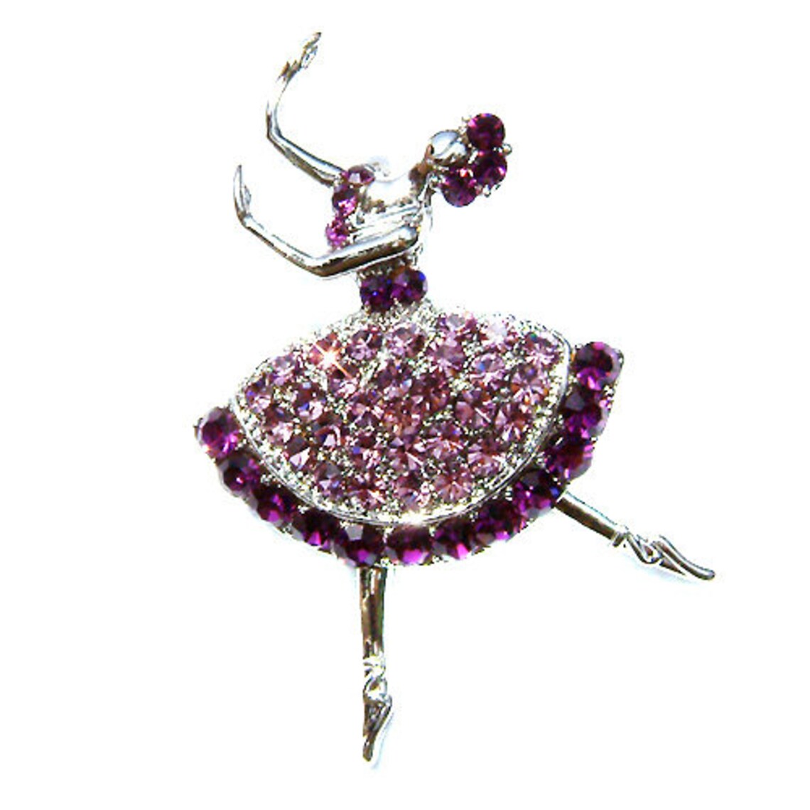 Swarovski Crystal Rainbow Ballerina Brooch Ballet Dance Girl Dancer Pin ...