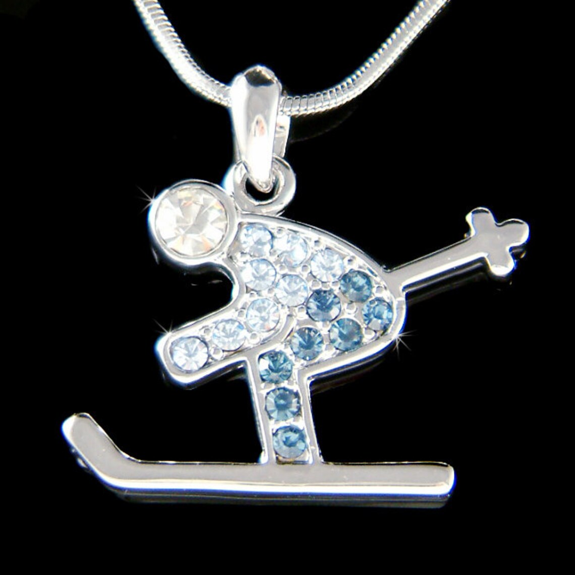 Swarovski Crystal Pink Alps Alpine Skiing Skis Skate Skier - Etsy