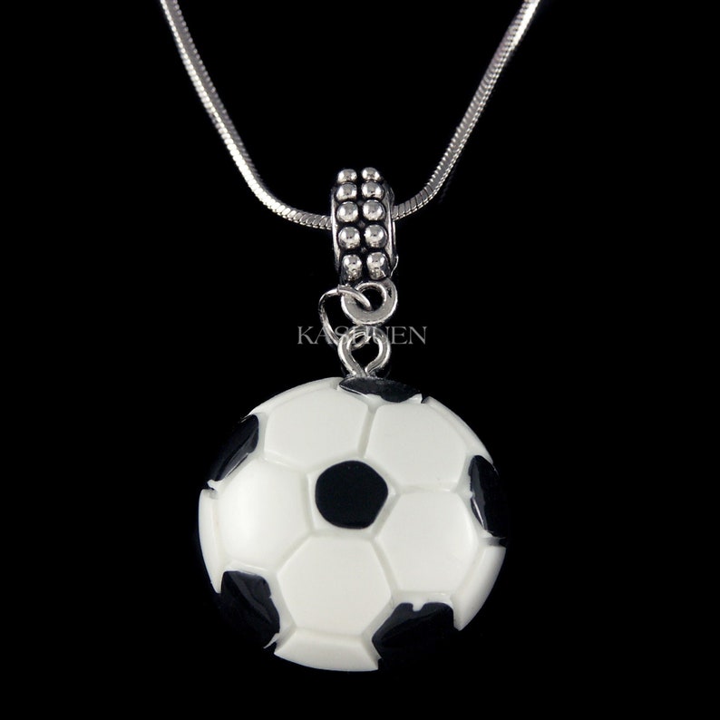 Resin Cute Black White Football Soccer Ball Necklace Unisex - Etsy
