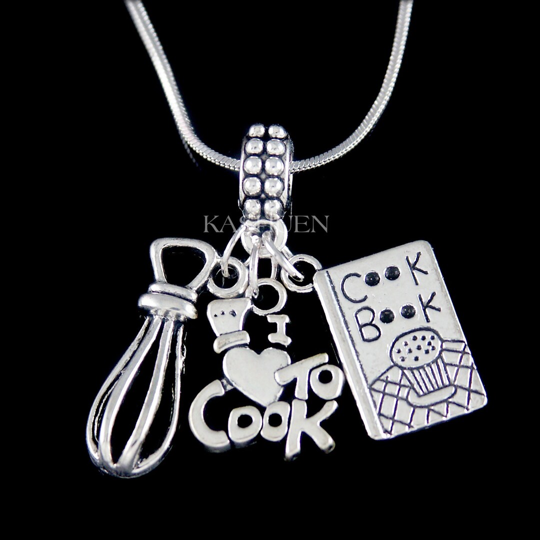 I Love to Cook Baker Cooking Utensils Necklace Bangle Keychain ...