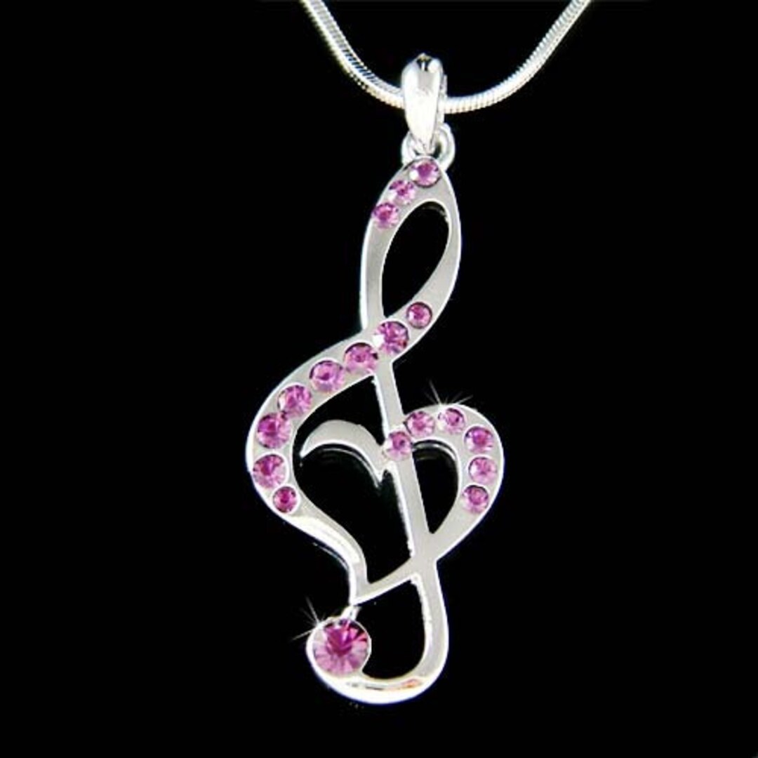 Purple Swarovski Crystal TREBLE G CLEF Love Music Musical Note Heart ...