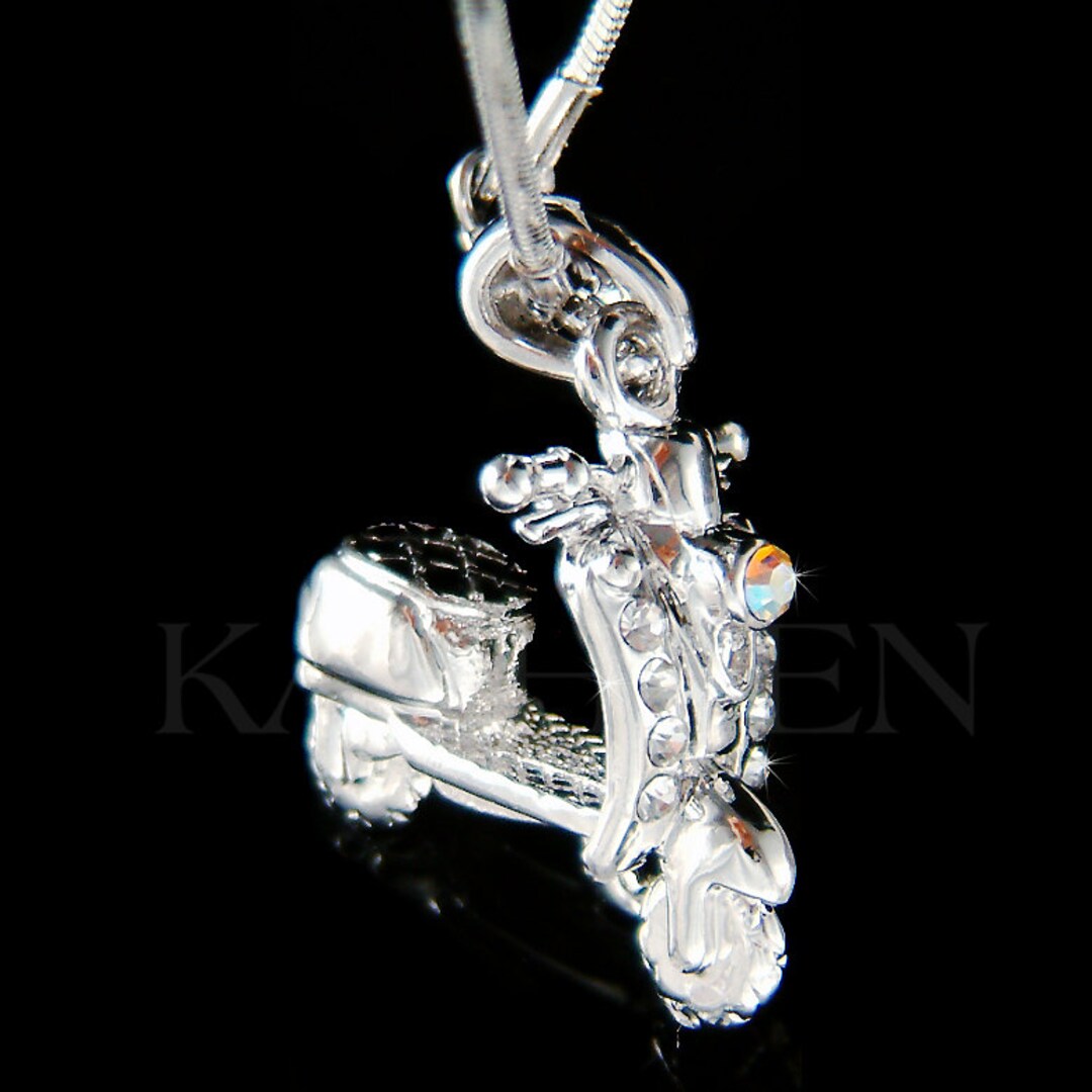 Swarovski Crystal Realistic 3D Motor Motorized SCOOTER Moped Motorcycle ...