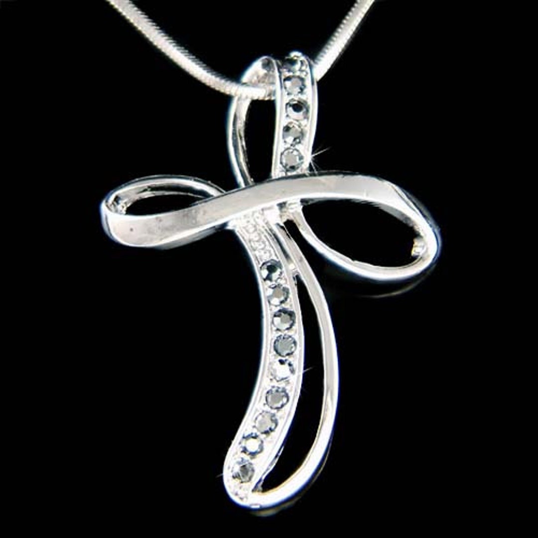 Swarovski Crystal Black Jesus Infinity Lord Stylish CROSS Religious ...