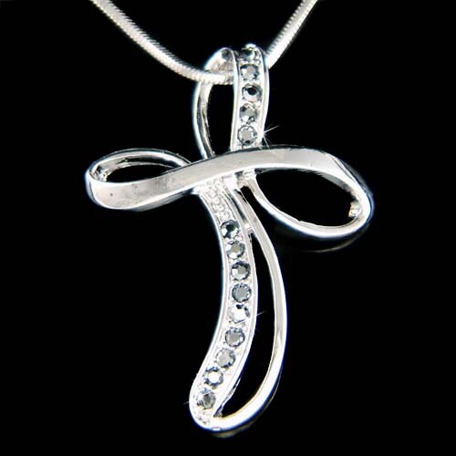 Swarovski Crystal Black Jesus Infinity Lord Stylish CROSS - Etsy