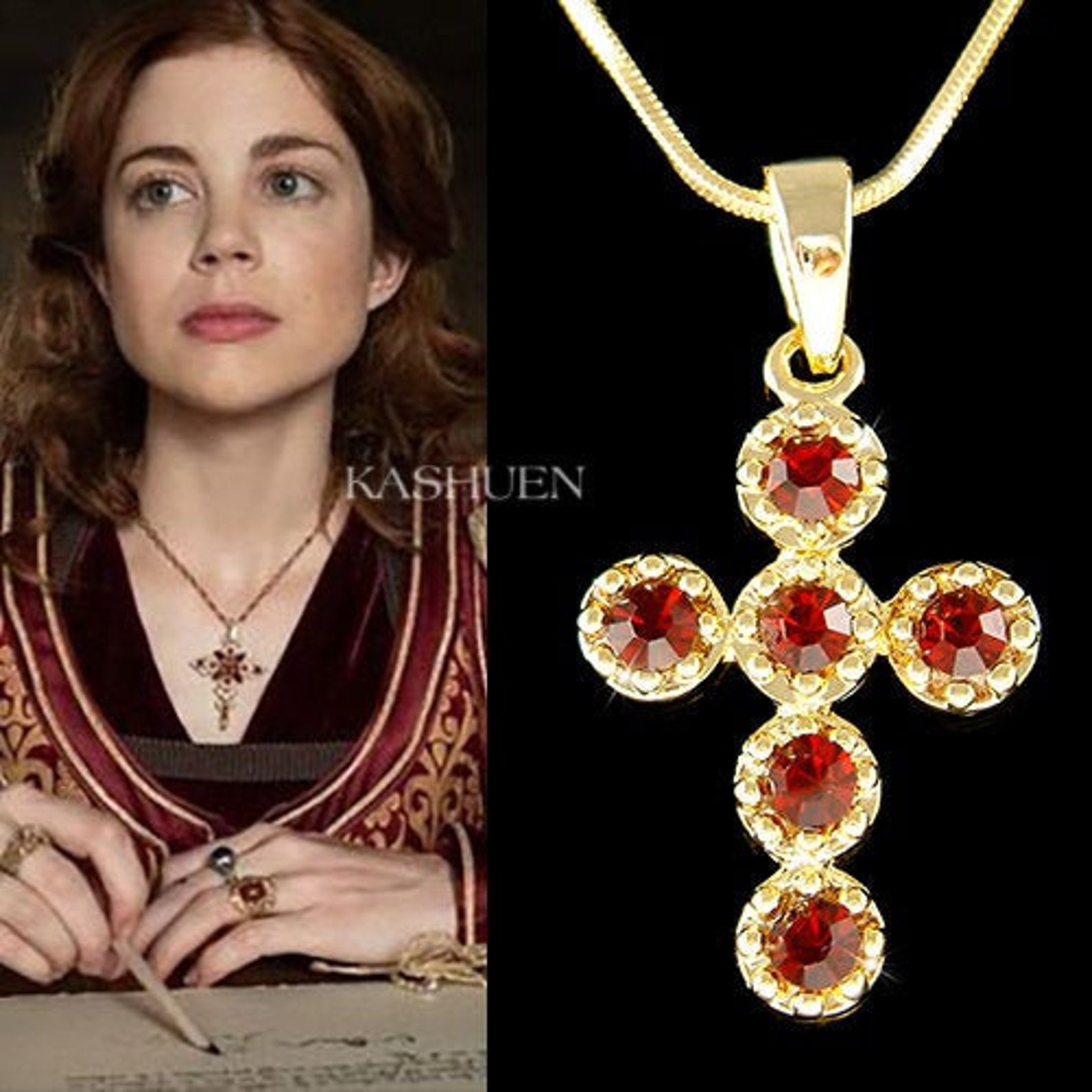 Swarovski Crystal Red Cross Believe God Lord's Prayer Jesus Christ Gold ...