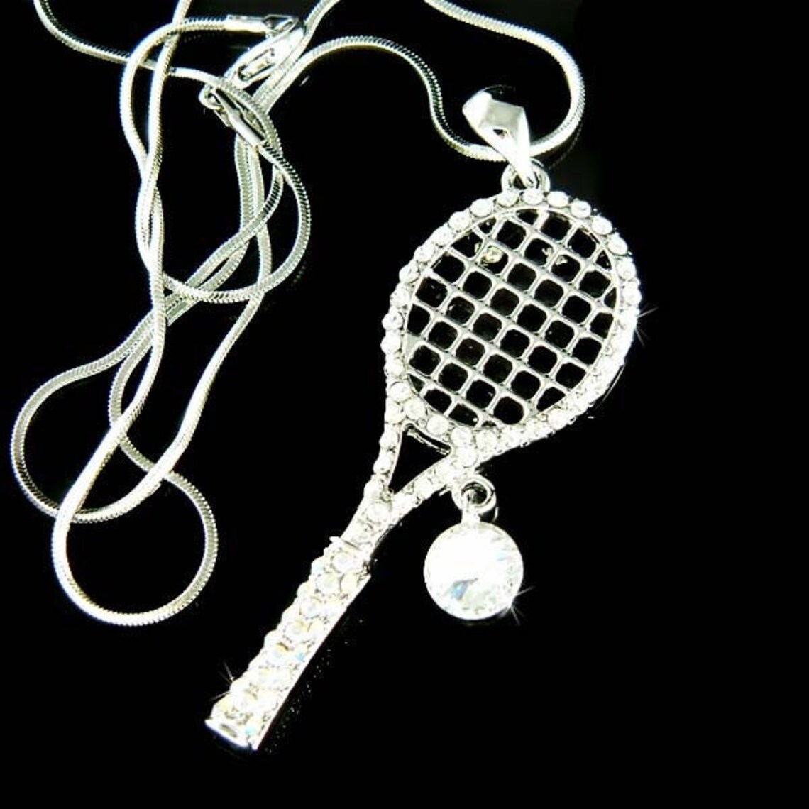 Swarovski Crystal Rhinestone Big Tennis Ball Racket Racquet - Etsy
