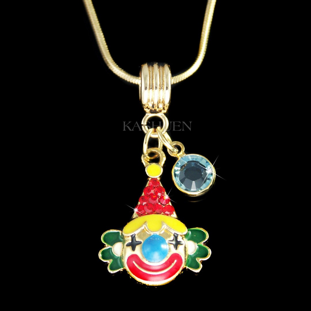 Gold Funny Circus Clown Rhinestone European Bracelet Charm Joker Jester ...