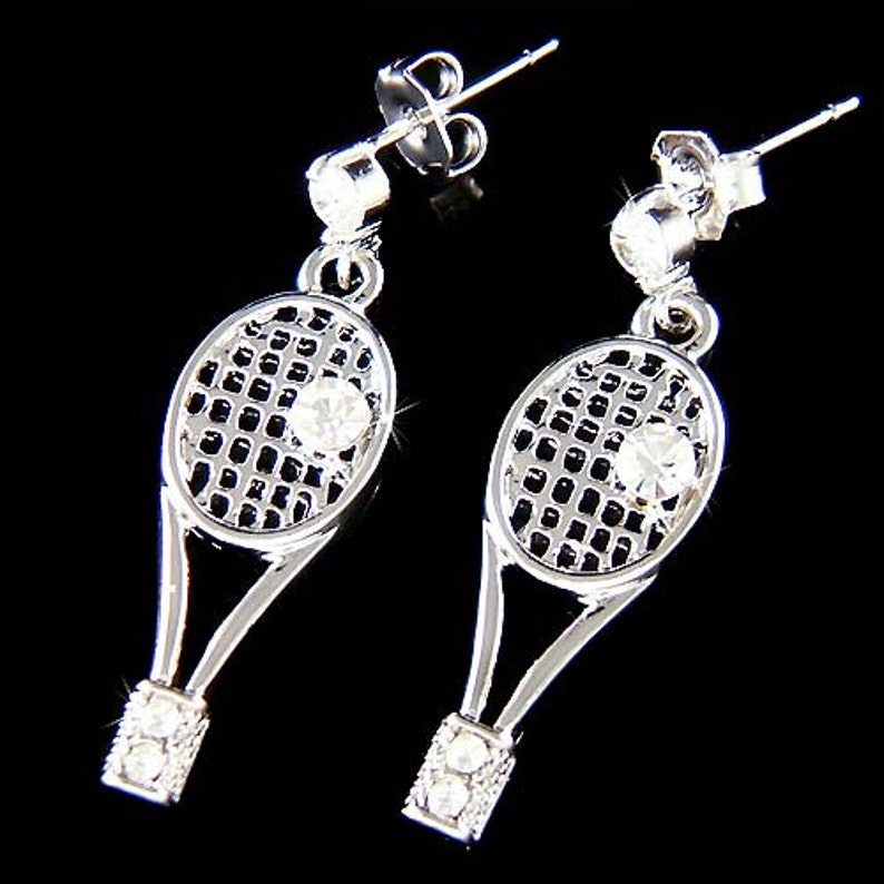 Dainty Swarovski Crystal Rhinestone Sports Tennis Ball Racket | Etsy