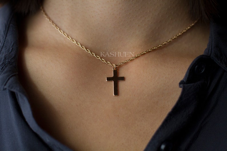 14K Gold Filled Double Rope Chain CROSS Everyday Necklace Gold - Etsy