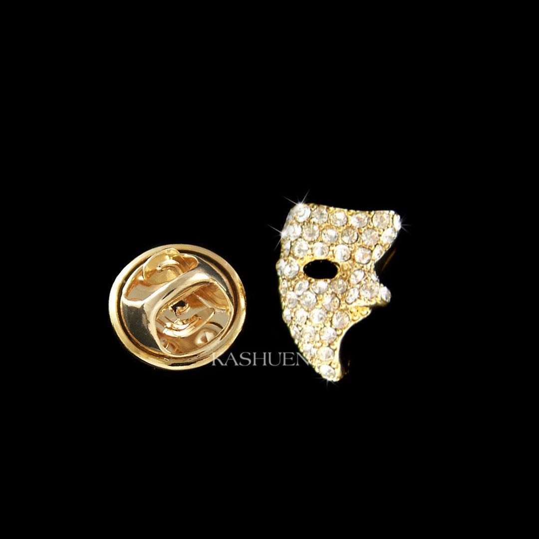 Swarovski Crystal Gold Phantom of the Opera Lapel Pin Broadway ...