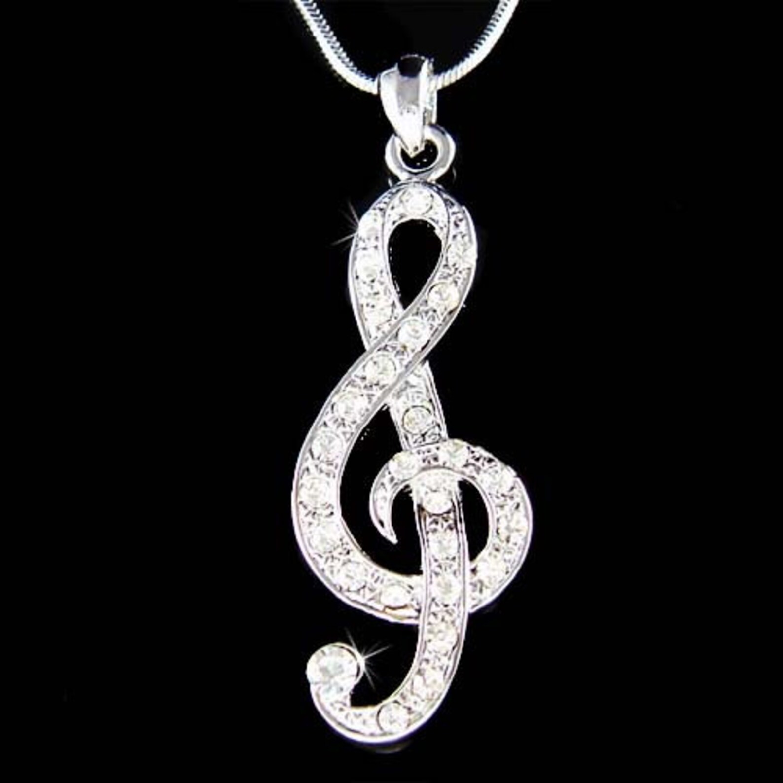 Swarovski Crystal Treble G Clef Musical MUSIC NOTE Chain | Etsy
