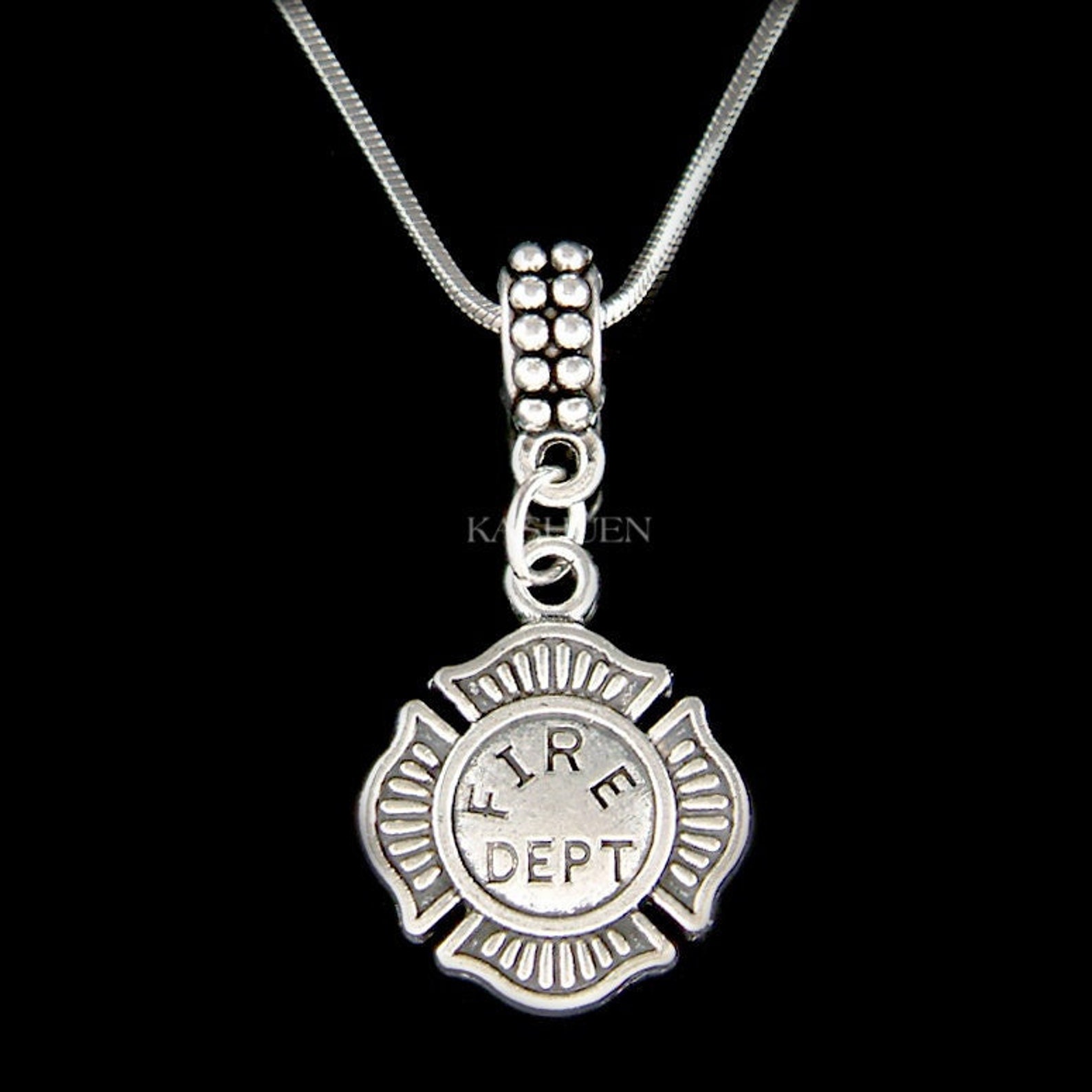 Fire Department Fireman Firefighter EMS Necklace Maltese Cross Academy ...