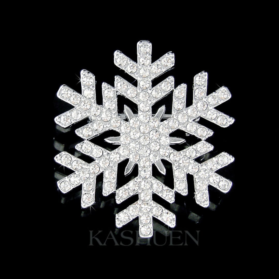 Swarovski Crystal Snowflake Brooch, Starburst Holiday Pin, Winter ...
