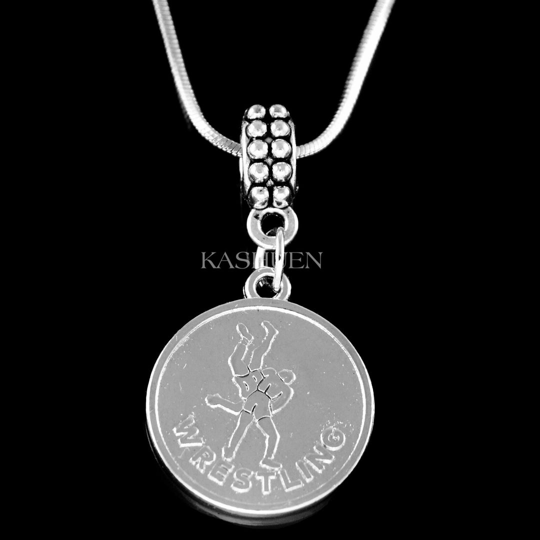 Wrestler Pendant Necklace, Wrestling Charm, Fit Pandora Bracelet ...