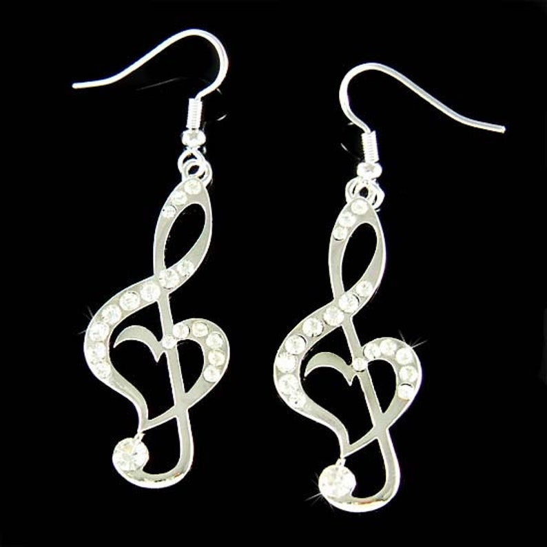 Swarovski Crystal Purple TREBLE G CLEF Sterling Silver | Etsy