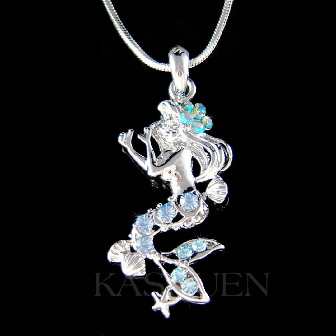 Swarovski Crystal Something Blue Mermaid Necklace Sea Nymph Ocean ...