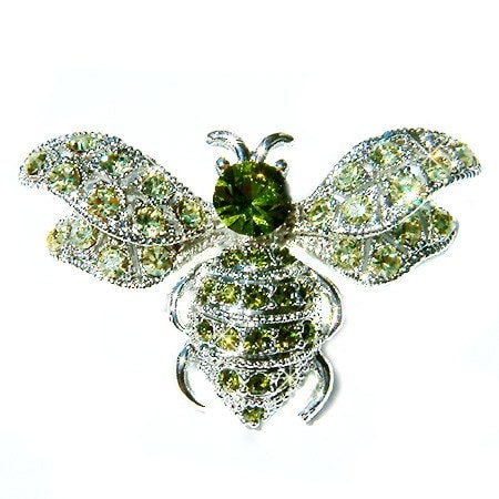 Swarovski Crystal Queen BUMBLE BEE Honey Green Insect Bug Pin - Etsy