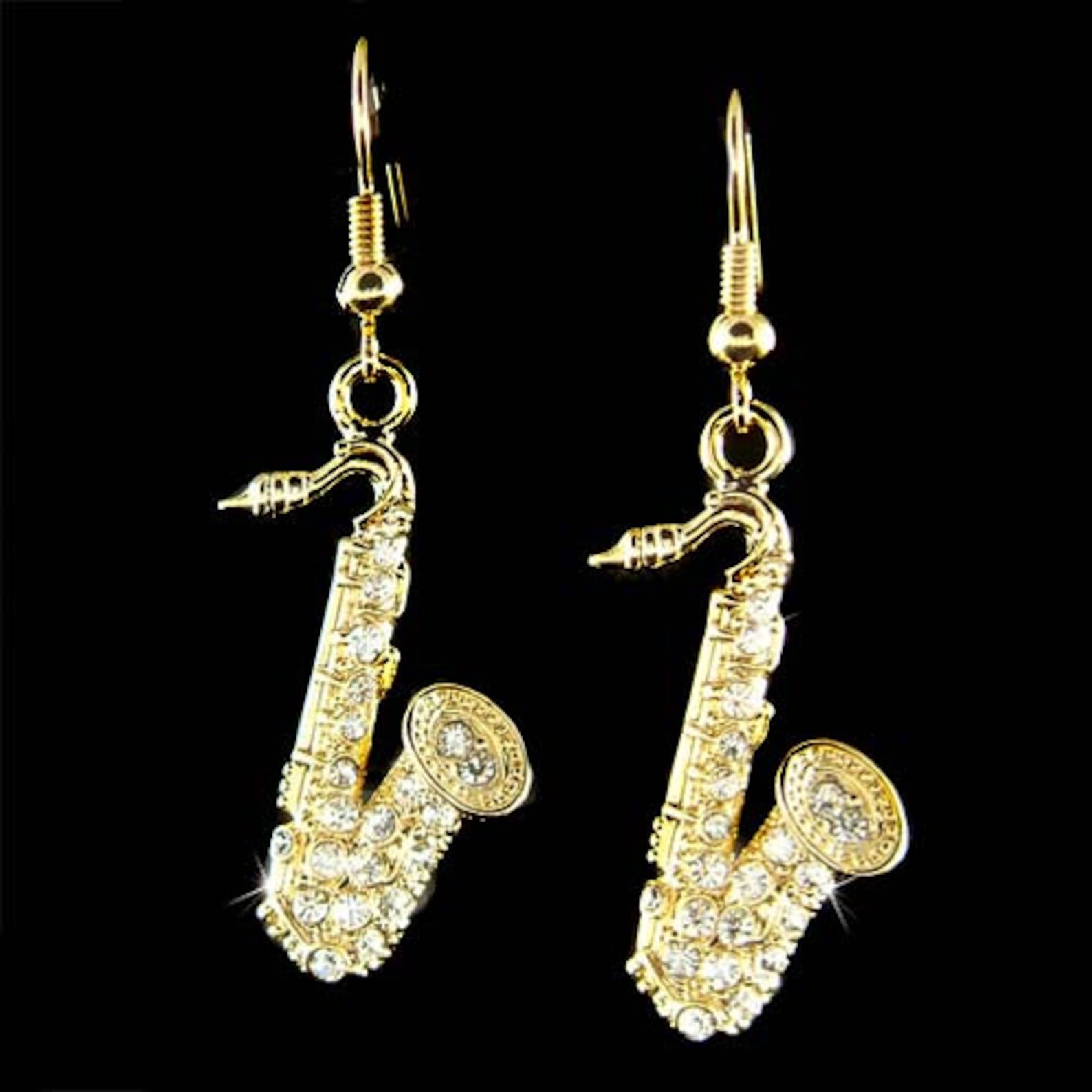 Swarovski Crystal Gold TENOR ALTO Sax SAXOPHONE Music Musical ...