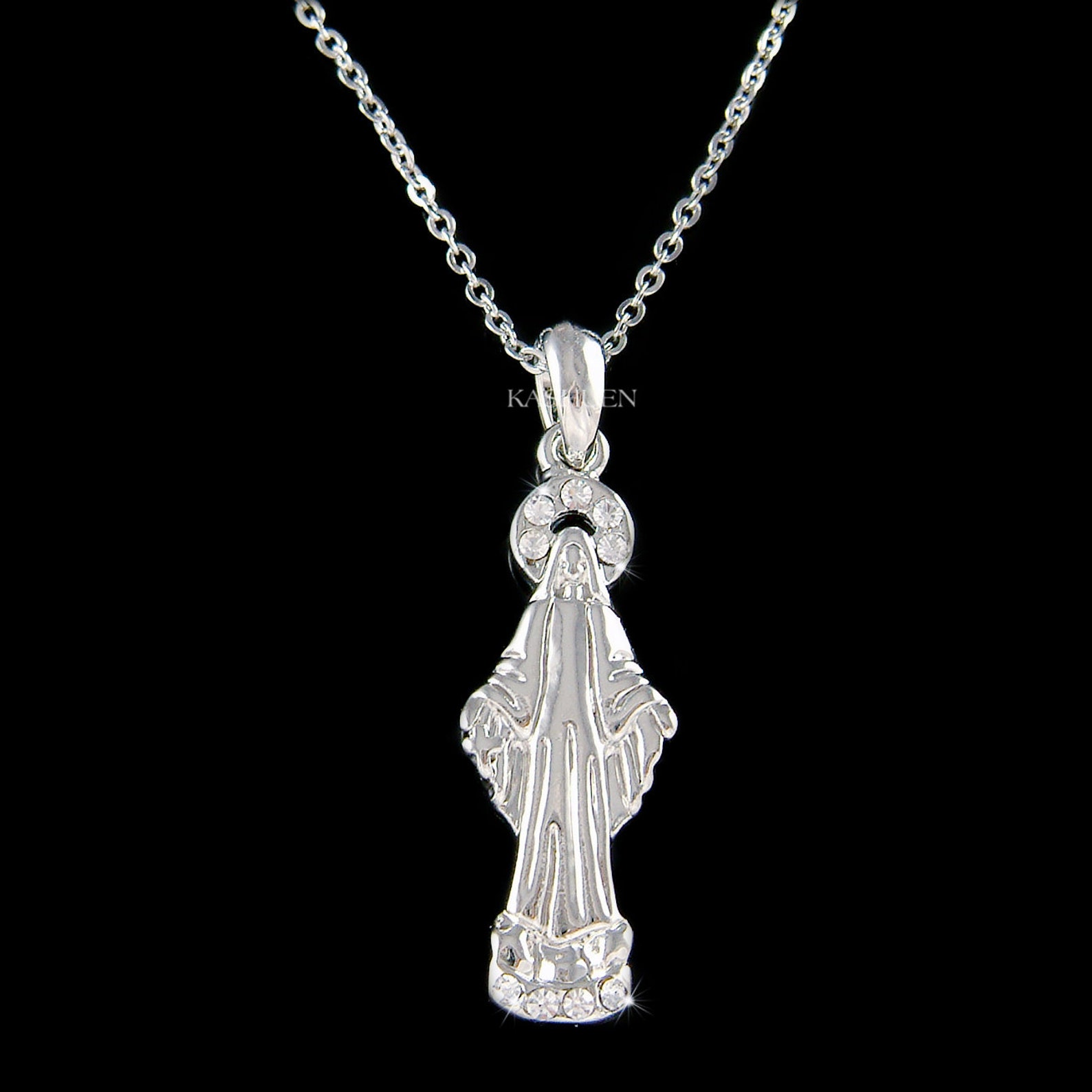 Swarovski Crystal Dainty Jesus Christ Halo Faith in God Believe Lord ...