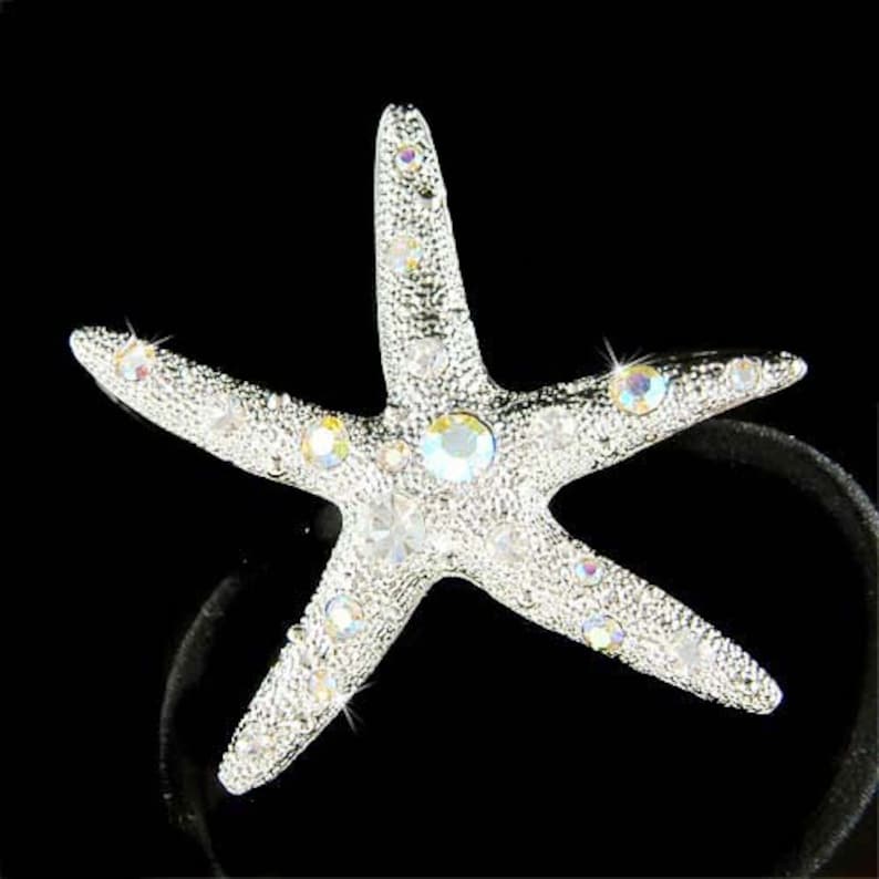 Swarovski Crystal STARFISH Star Fish Beach Bridal Wedding Marine Sea ...