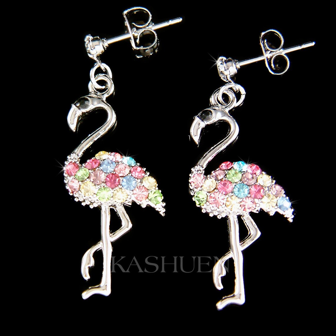 Swarovski Crystal Rainbow Flamingo Elegant Bird Nature Lover - Etsy