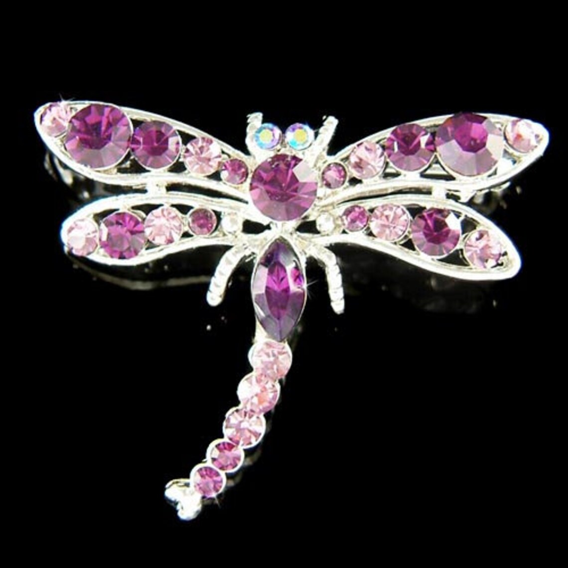Swarovski Crystal Sparkling Clear DRAGONFLY Pin Brooch Bridal | Etsy