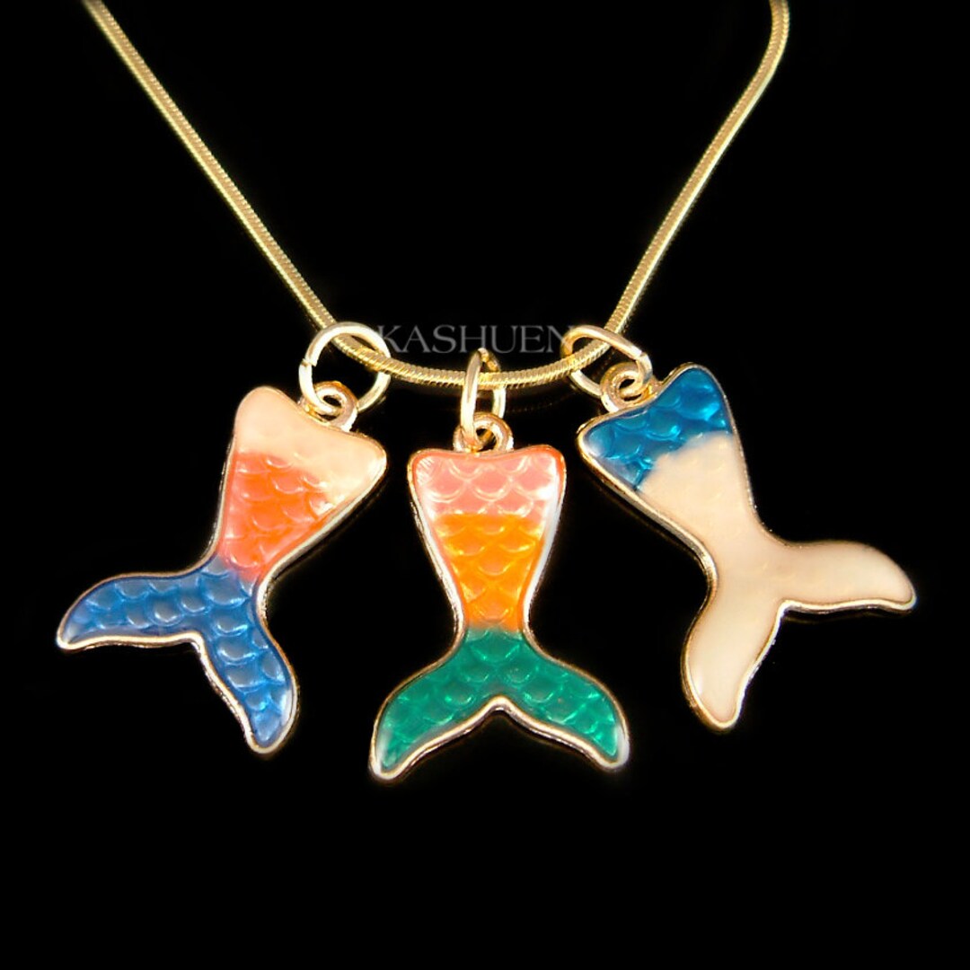 Mermaid Tail Sisters Necklace Blue Ocean Sea Nymph Little Princess ...