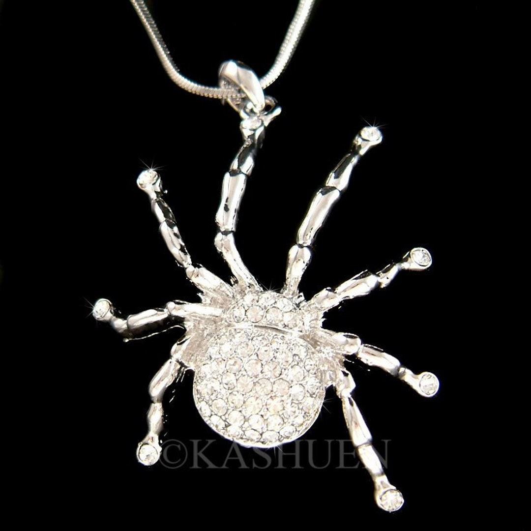 Swarovski Crystal Sexy Tarantula Necklace Rare Halloween Toxic Black ...