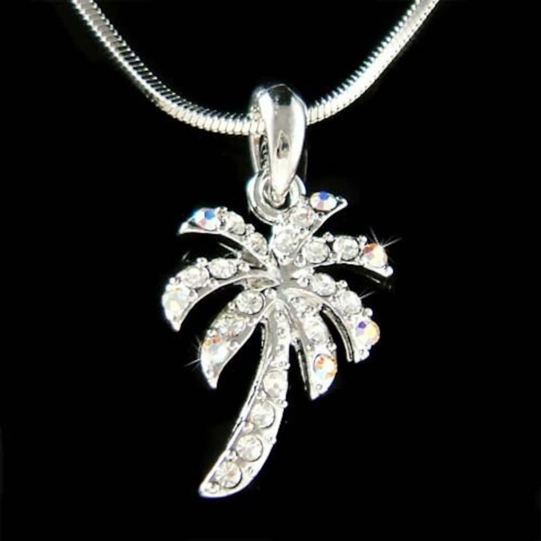Swarovski Crystal Hawaiian Vacation Palm Tree Coconut Hawaii Bridal ...