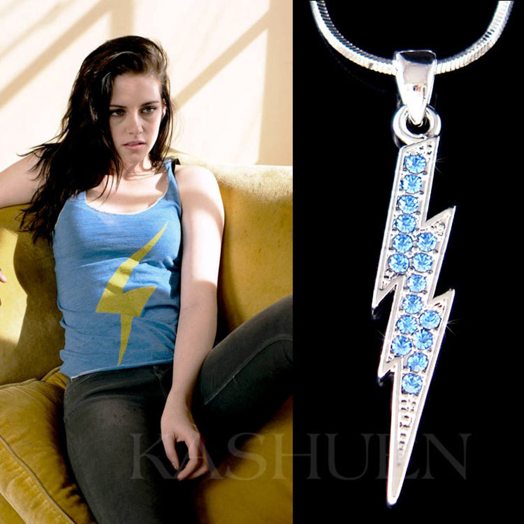 Swarovski Crystal Royal Blue Lightning Bolt Necklace Thunderbolt ...