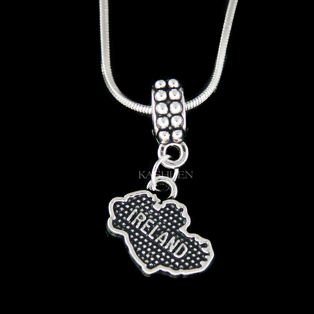 Love Ireland Map Charm Adventure Personalized Men Irish Necklace ...