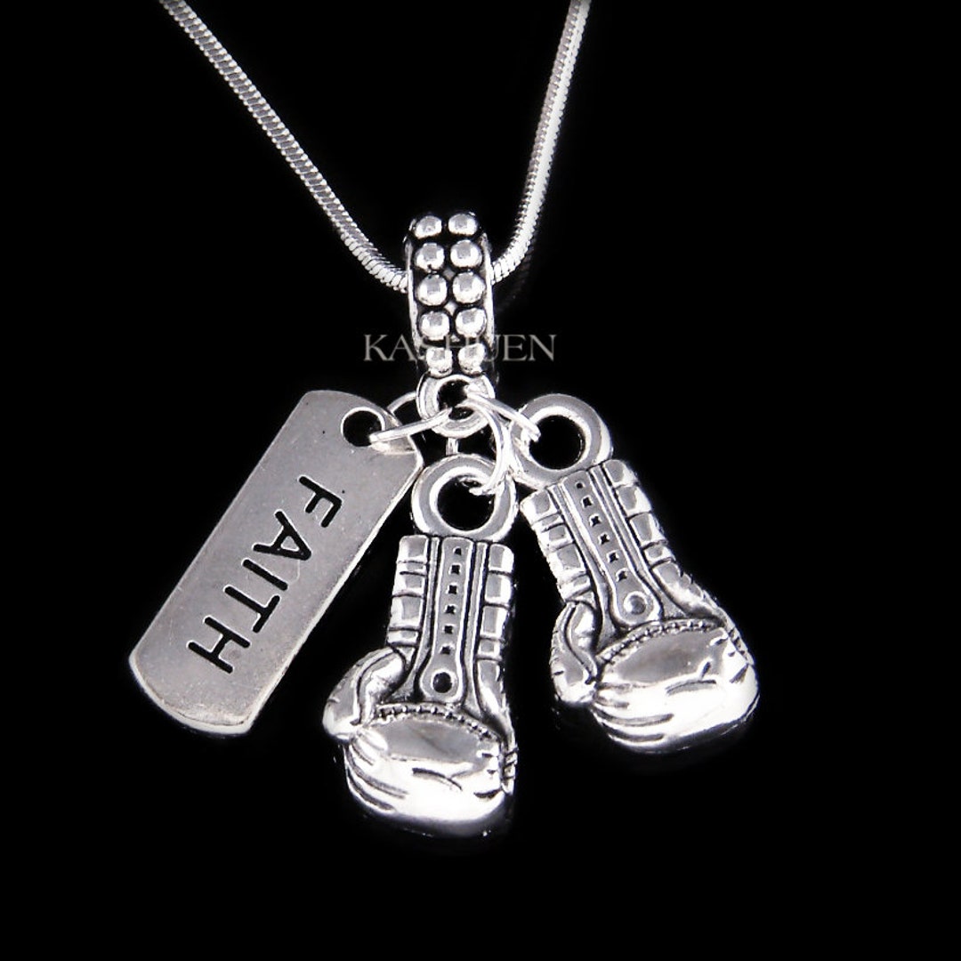 Boxing Gloves Faith Fight Cancer Fighter Boxer Necklace Keychain Bangle ...