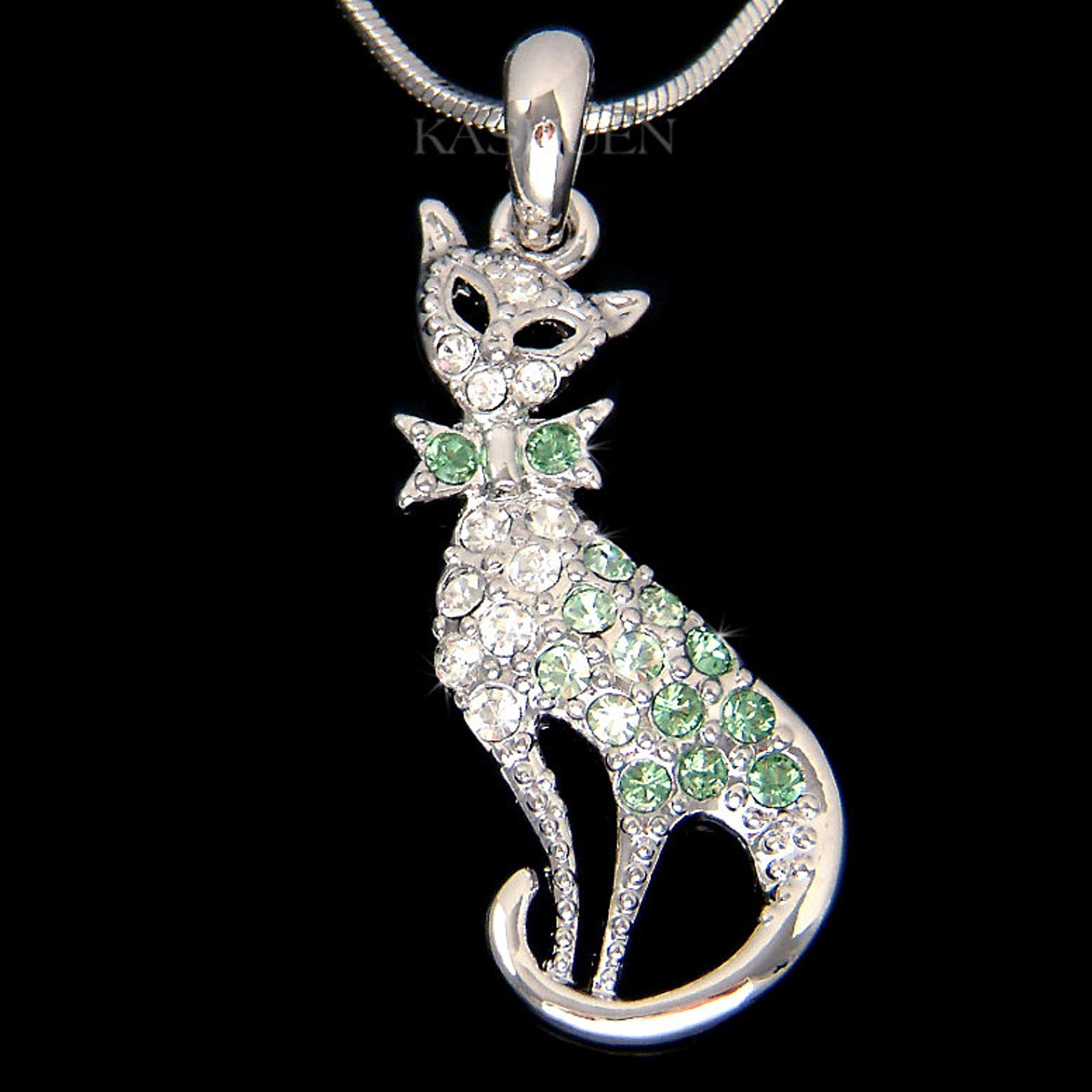 Swarovski Crystal Aqua Blue KITTY CAT Kitten Pet Halloween - Etsy