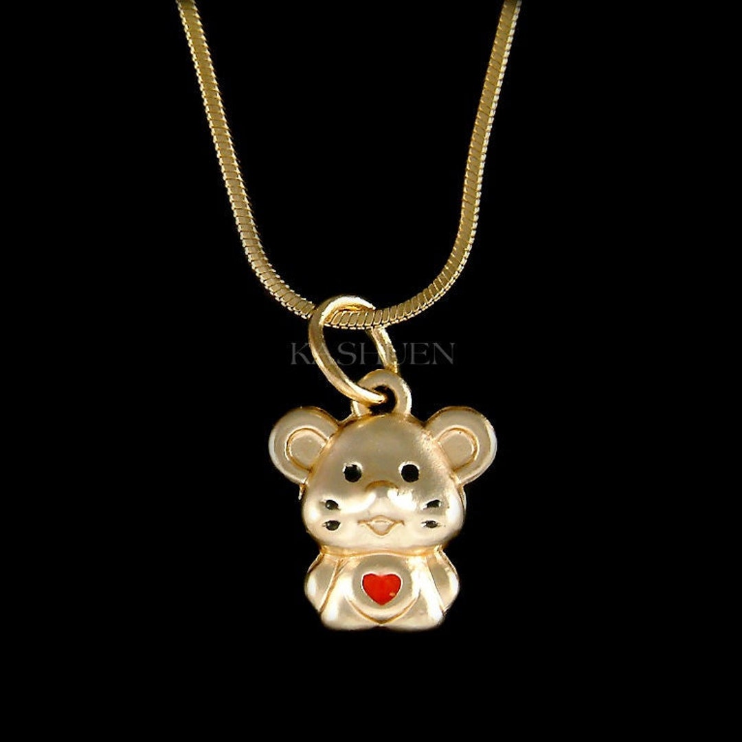 3D Light Gold Tone MOUSE Chinchilla Gerbil Rodent Rat Hamster Charm ...