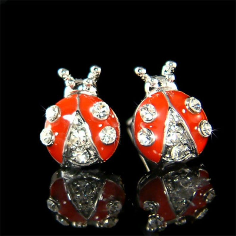Swarovski Crystal Enamel Bug Red Ladybug Ladybird Insect - Etsy