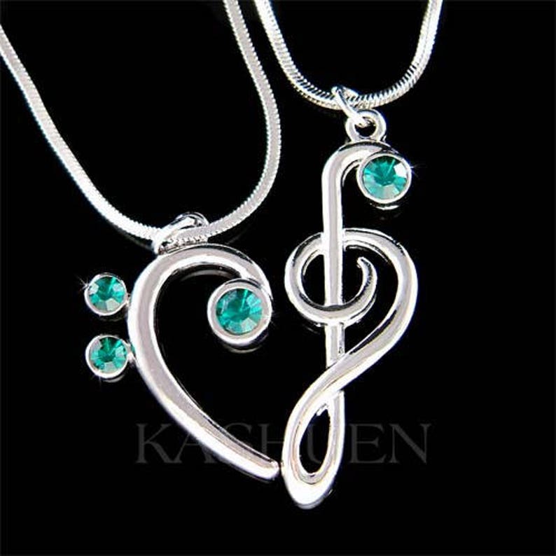 Emerald Green Swarovski Crystal TREBLE G Bass CLEF Love Music - Etsy
