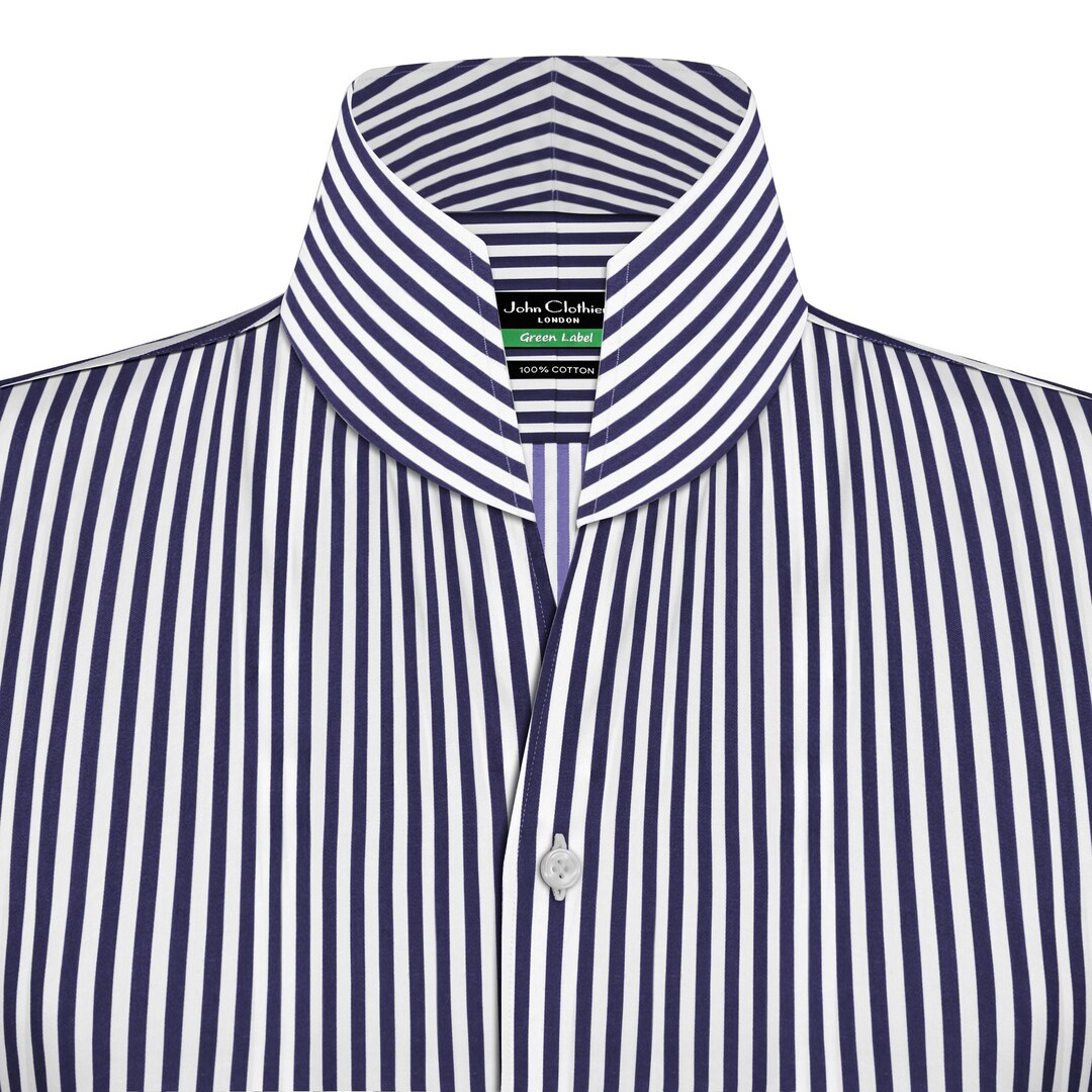 High Open Collar Shirt 100% Cotton Long Sleeves High Collar Dress Shirt ...