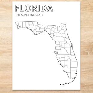 Florida Map With Cities and Counties | Coloring Worksheet, Major ...