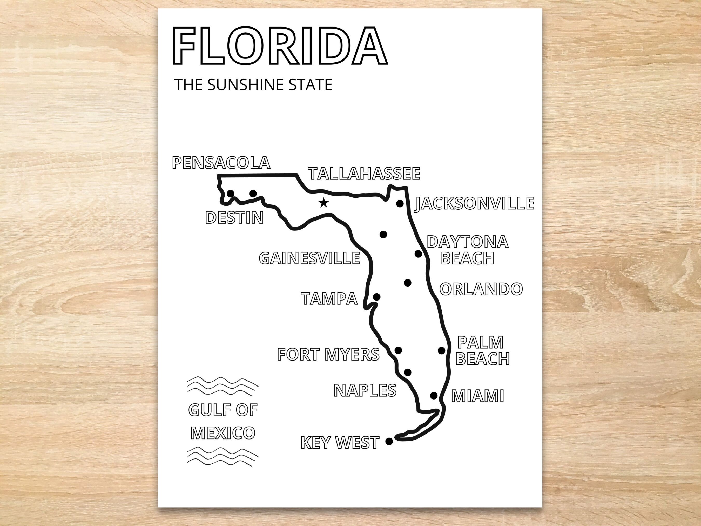 Florida Map With Cities and Counties | Coloring Worksheet, Major ...