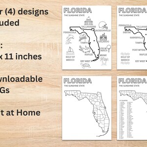 Florida Map With Cities and Counties | Coloring Worksheet, Major ...