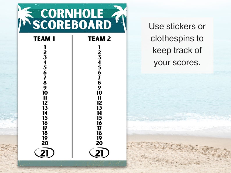 Cornhole Game Rules | Cornhole Scoreboard, Retro Vintage Summer Sign ...