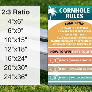 Cornhole Game Rules | Cornhole Scoreboard, Retro Vintage Summer Sign ...