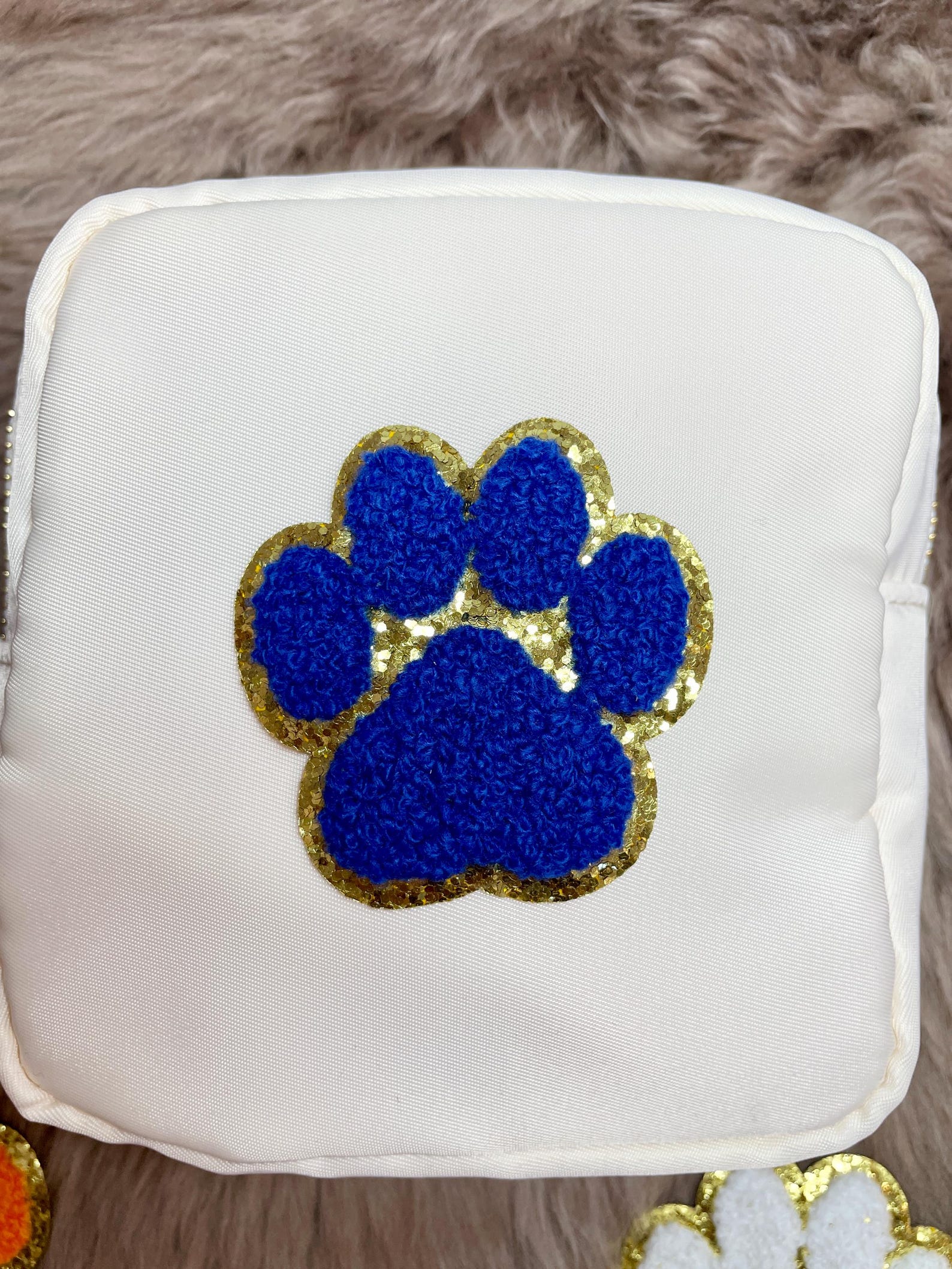 Dog Paw Chenille Iron on Patch | Cat Paw Chenille Glitter Patch | Pet ...