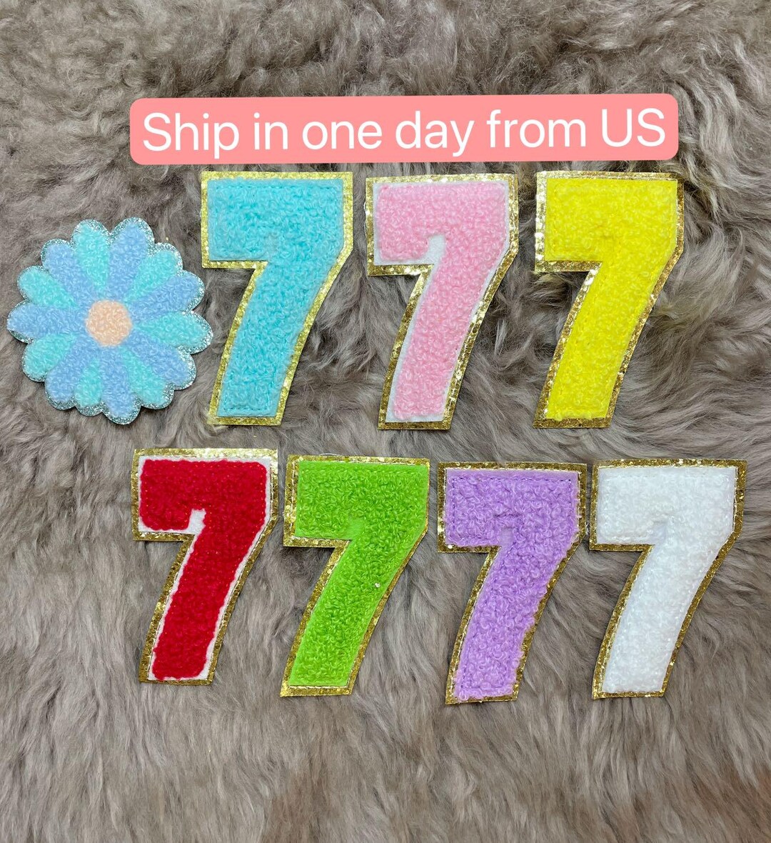 3'' Large Chenille Number Patches| Iron on Number Patch| Patch for Bags ...