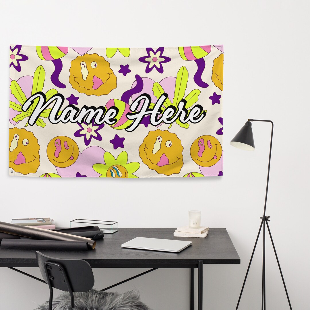 Custom Trippy Flag, Trippy Banner, Psychedelic Wall Art, Personalized ...