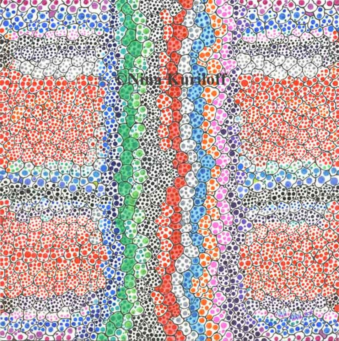 ORIGINAL Decor Wall Art Drawing Abstract Pathways Roads Dots Artwork 8 ...