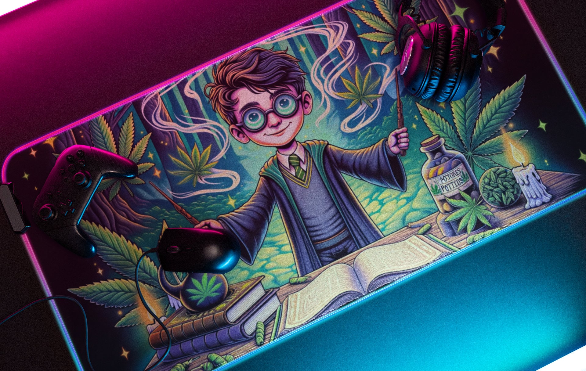 Harry Potter Pot Head Weed Deskmat for Computer Gaming Twitch 420 ...